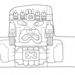 Olmec Heads Drawing